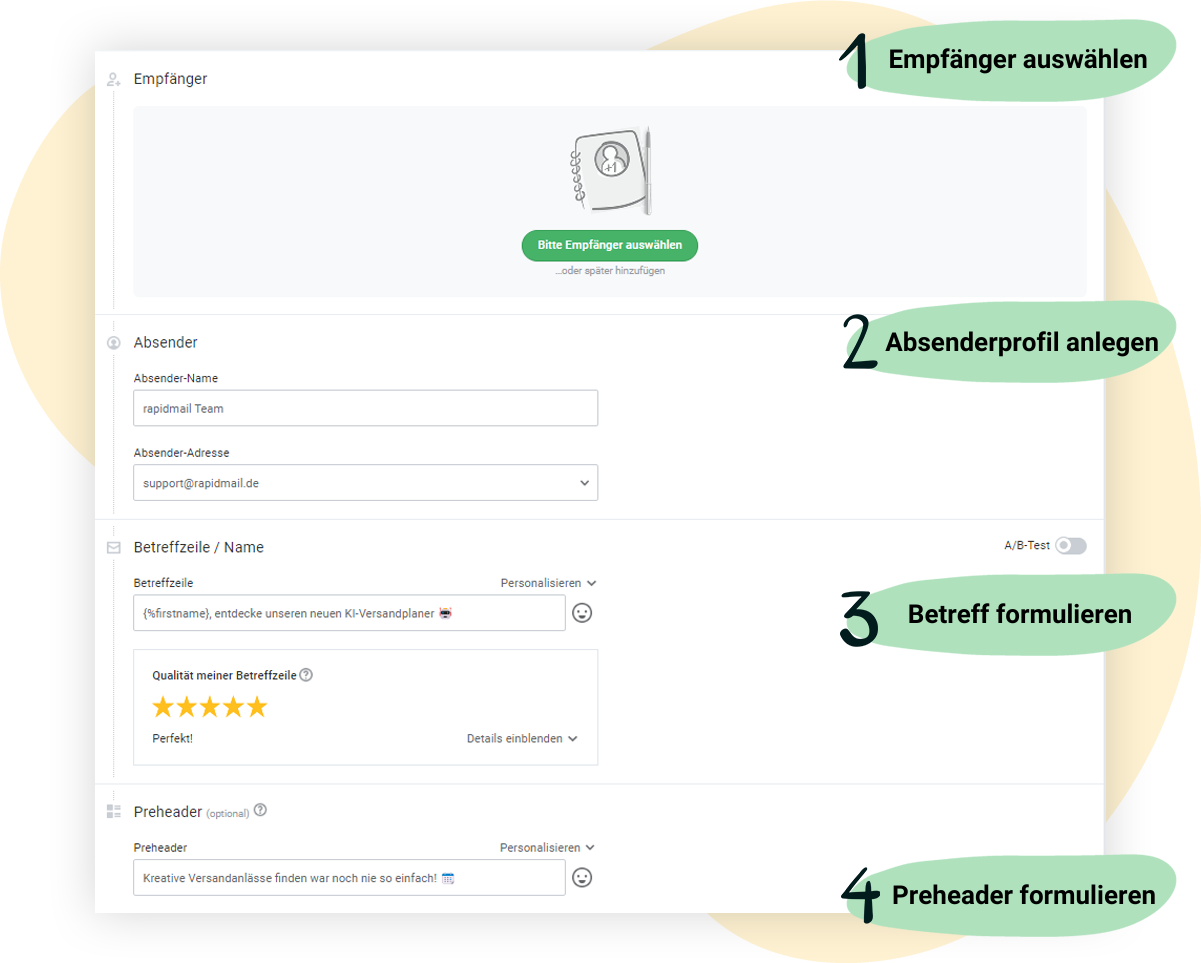 Einen Newsletter-Preheader hinzufügen - rapidmail Hilfecenter