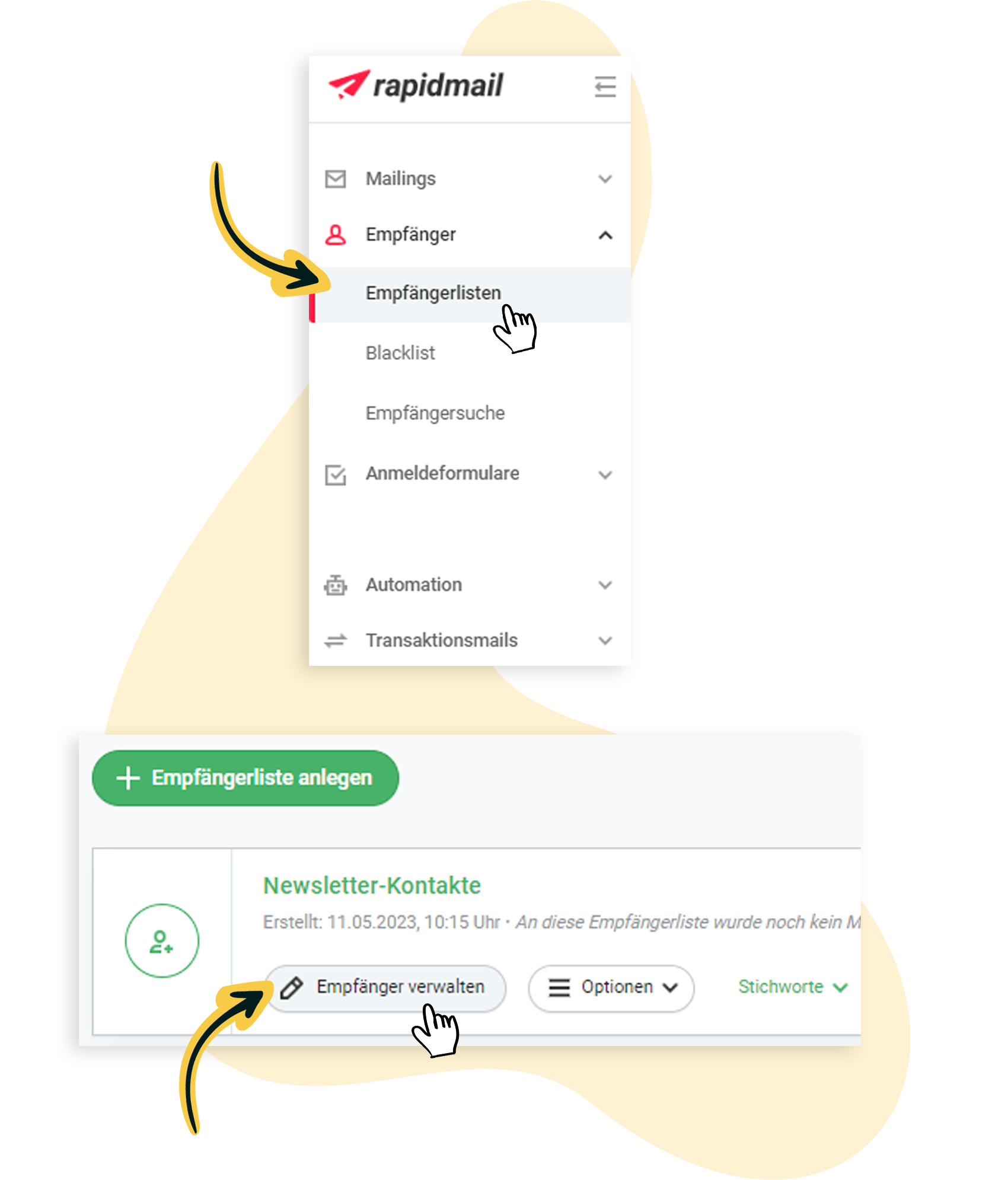 Empfängerdaten in rapidmail bearbeiten - rapidmail Hilfecenter